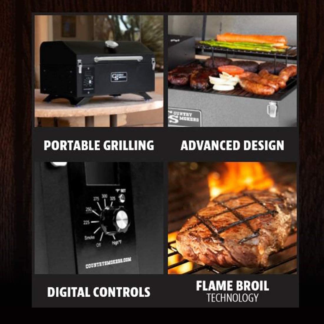 Country Smokers Traveler Portable Wood Pellet Grill and Smoker